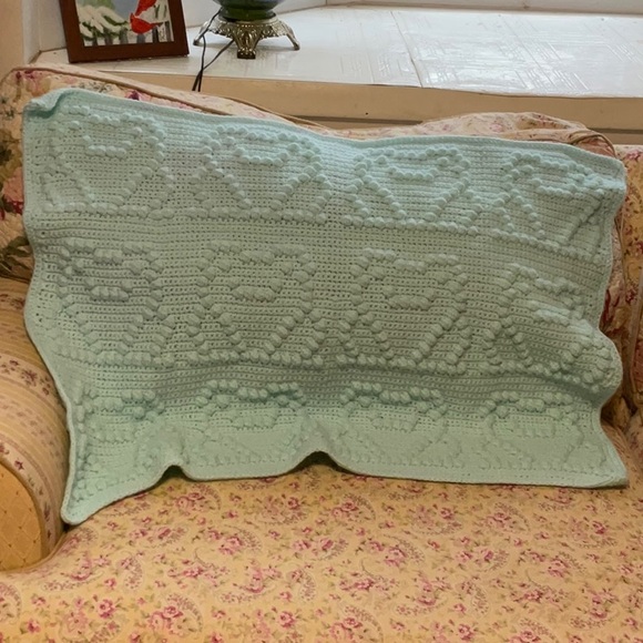 Other | Handmade Light Blue Crochet Blanket | Poshmark
